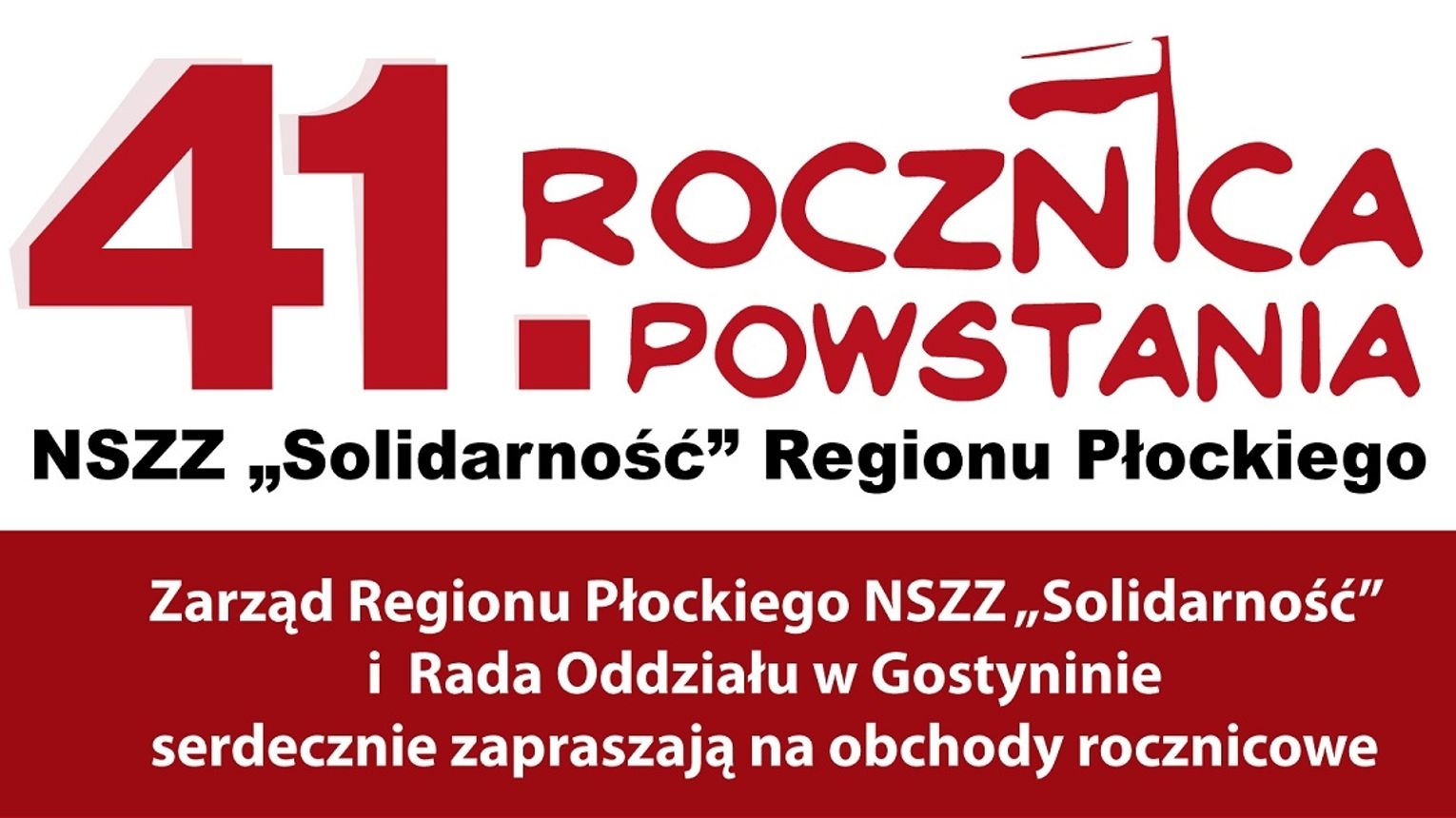 Obchody 41. Rocznicy NSZZ "Solidarność" Regionu Płockiego