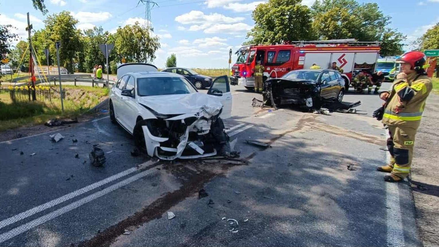 Wypadek na DK60 przy wyjeździe z Płocka
